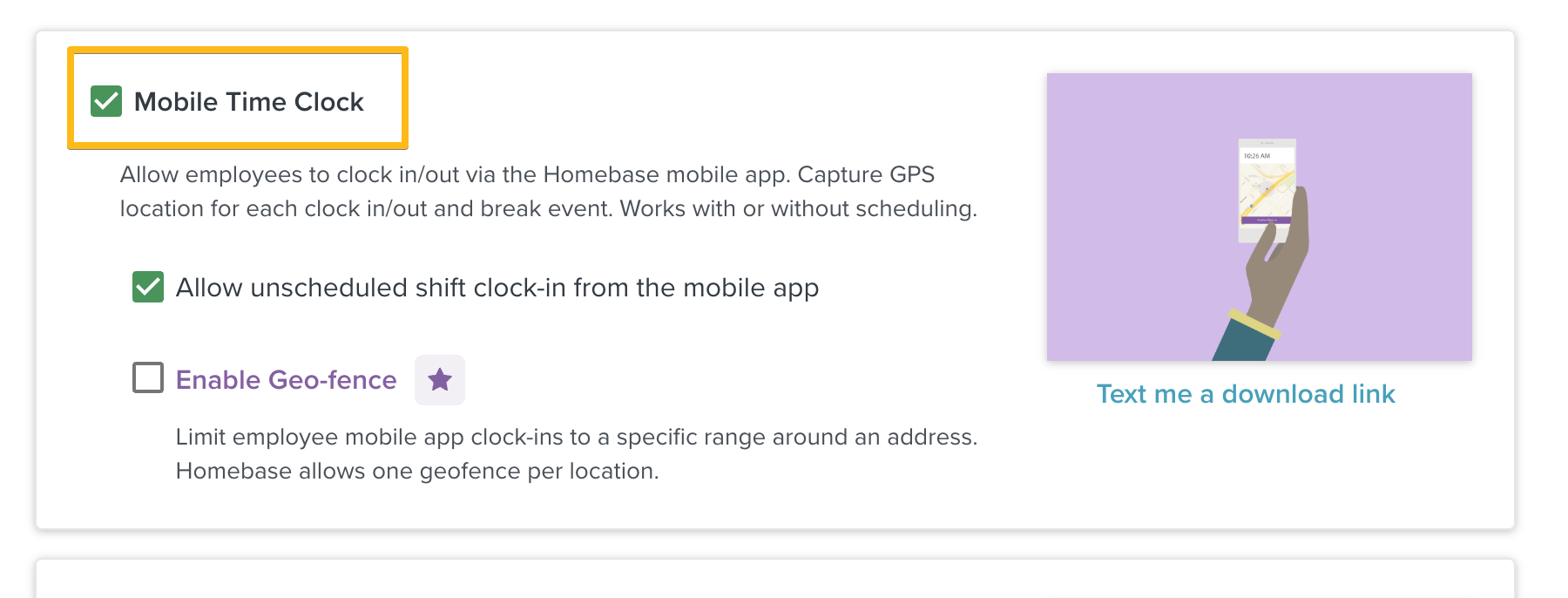 Mobile Time Clock Set Up