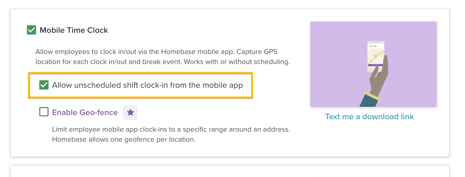 Mobile Time Clock Set Up