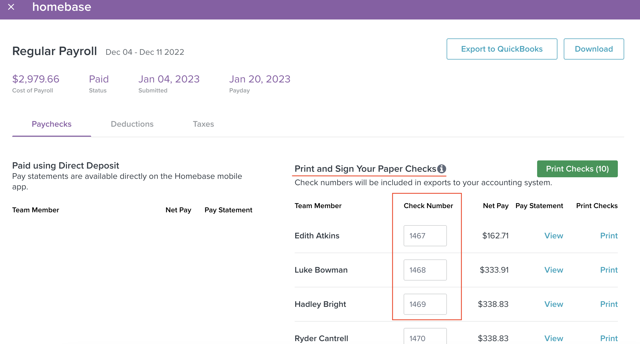 Printing Paper Paychecks