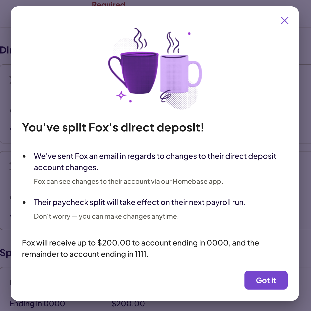 Splitting Direct Deposits