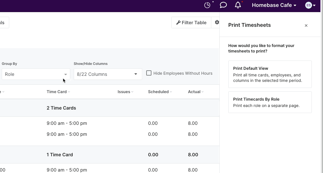 Step 7: Downloading, Exporting, & Printing Timesheets