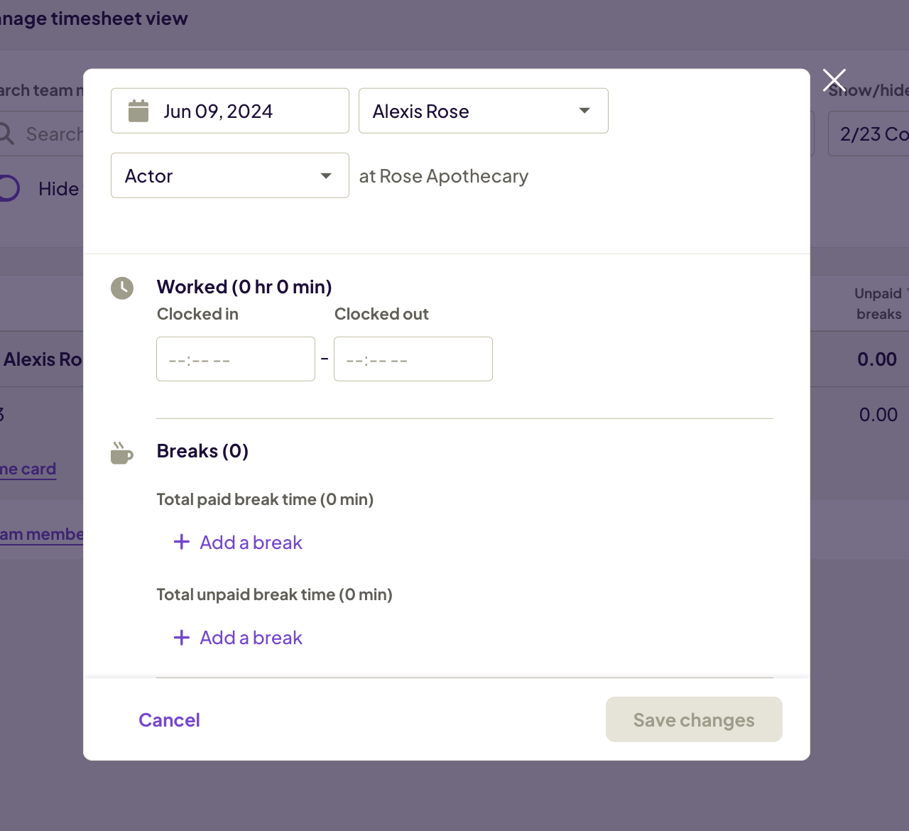 Step 6: Adding & Editing Time Cards