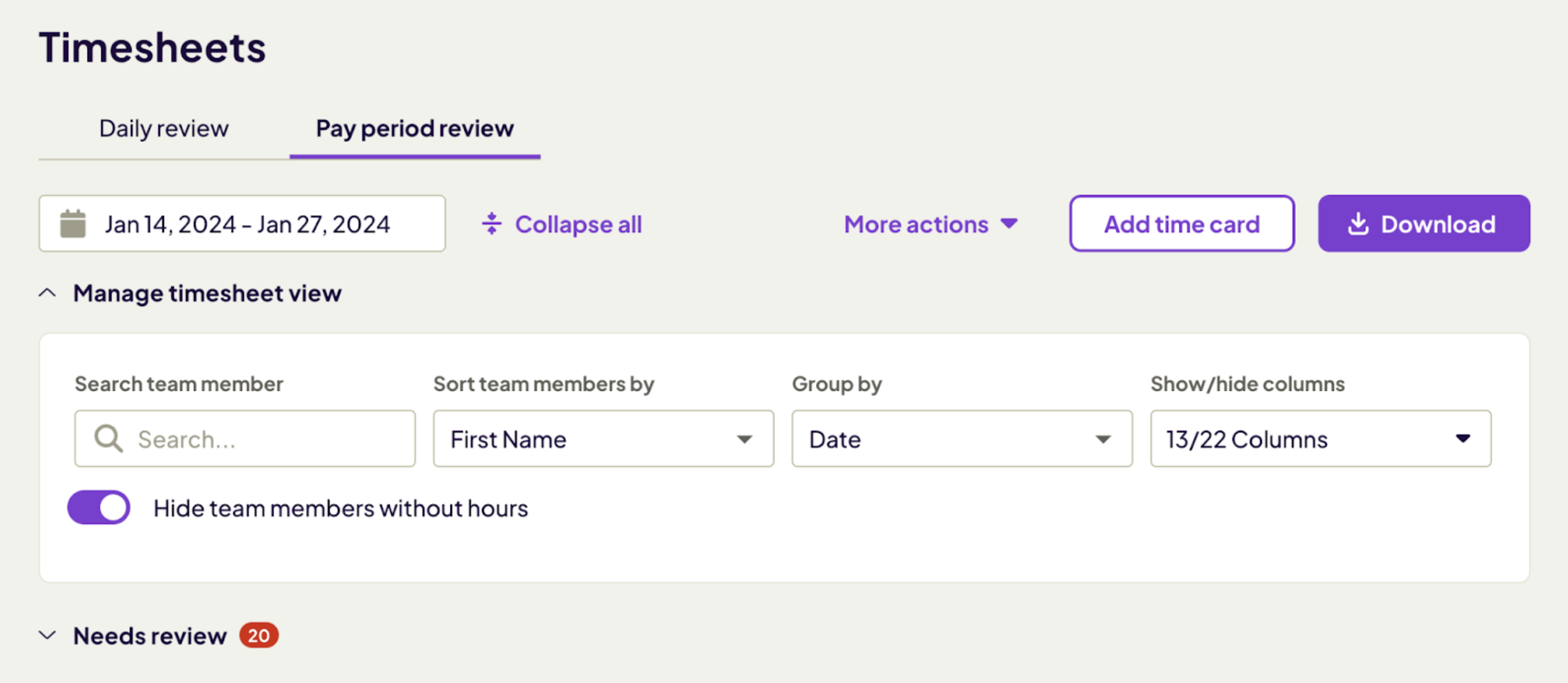 Step 5: Get to Know Timesheets