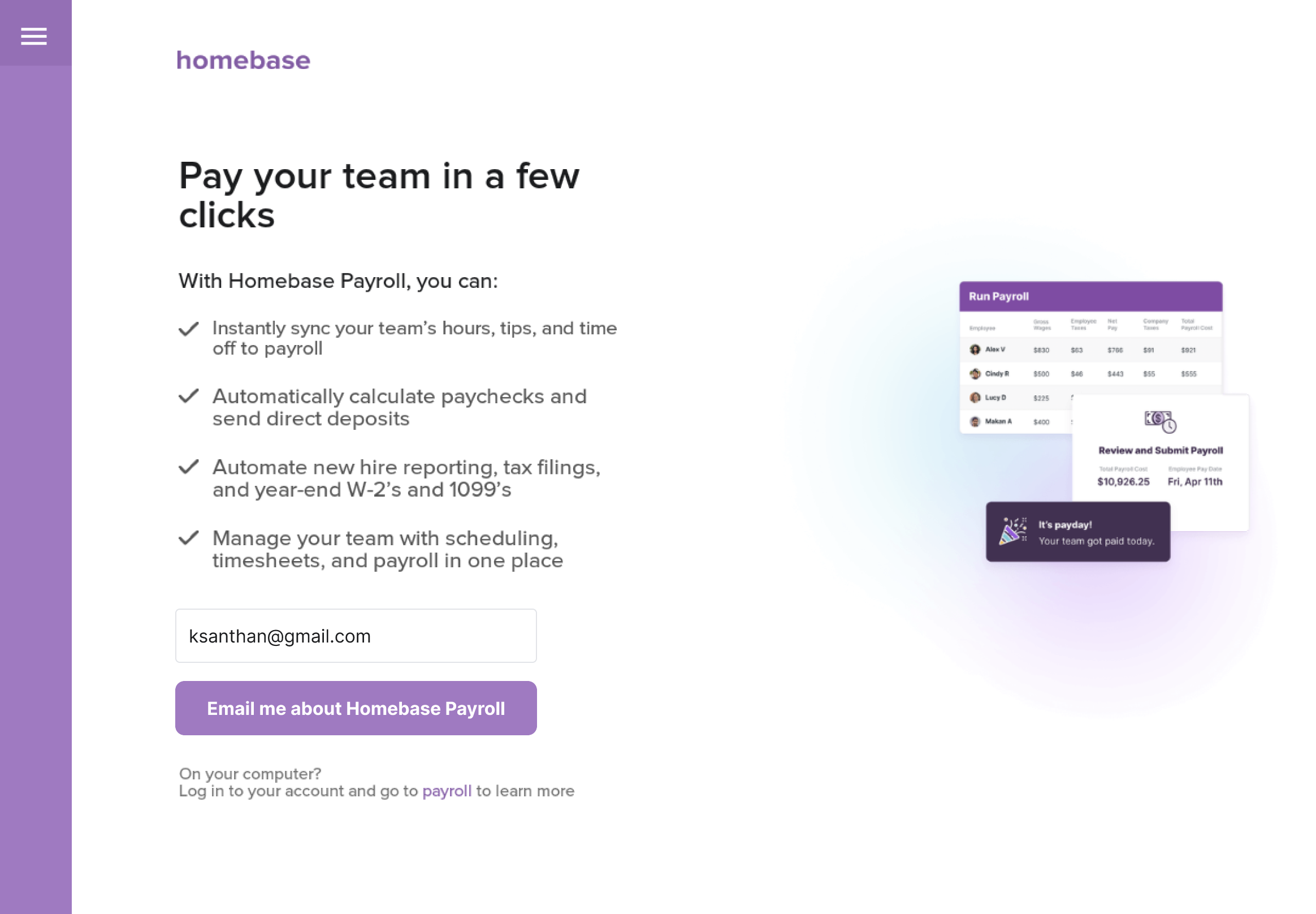 Time Clock by Homebase App on Clover