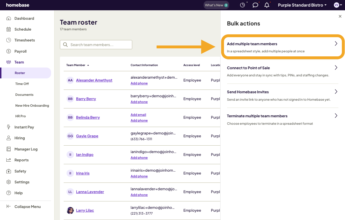 Step 2: Adding Your Team to Homebase