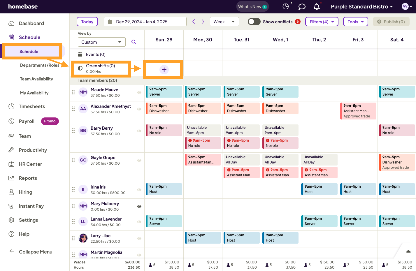 How to Create Open Shifts