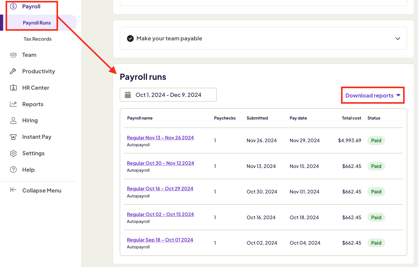 How to Run Payroll Reports in Homebase