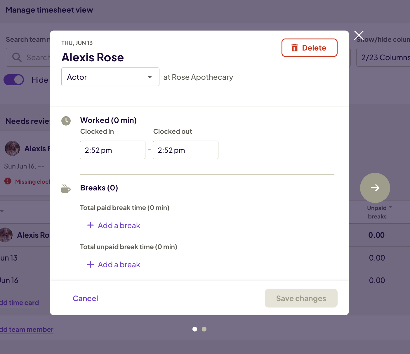 Adding & Editing Time Cards