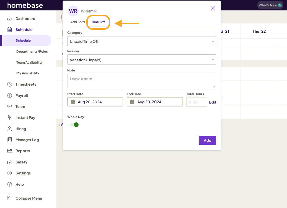 Step 3: Adding & Editing Shifts in the Schedule