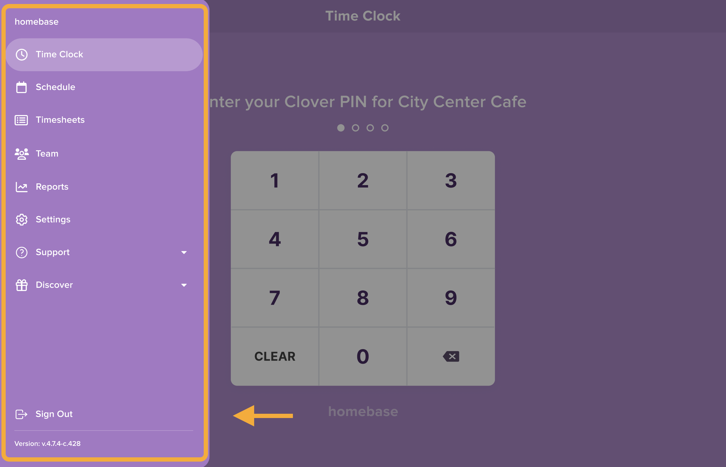 Time Clock by Homebase App on Clover