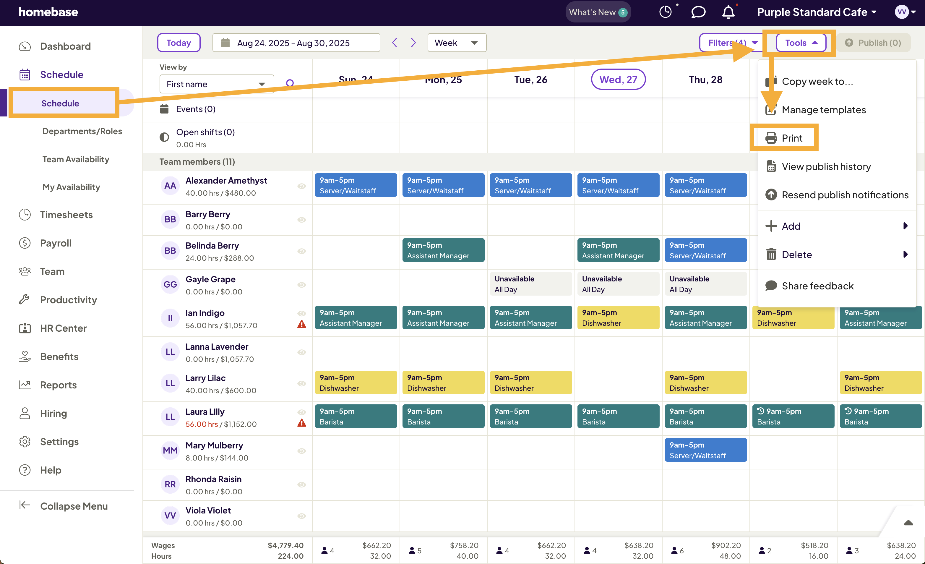 How to Print Your Schedule
