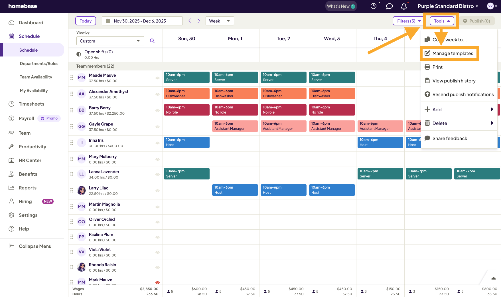How to Create Templates & Copy Schedules